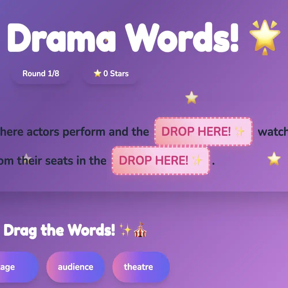 Basic Drama Terms Sentence Puzzle #1 | Drama Puzzles